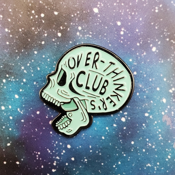 None | Jewelry | Overthinkers Club Skull Enamel Pin | Poshmark